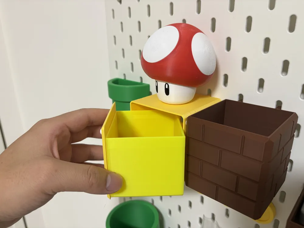 Mario Yellow Question Mark Drawer Box Brick IKEA Skadis Hanger by Ray ...