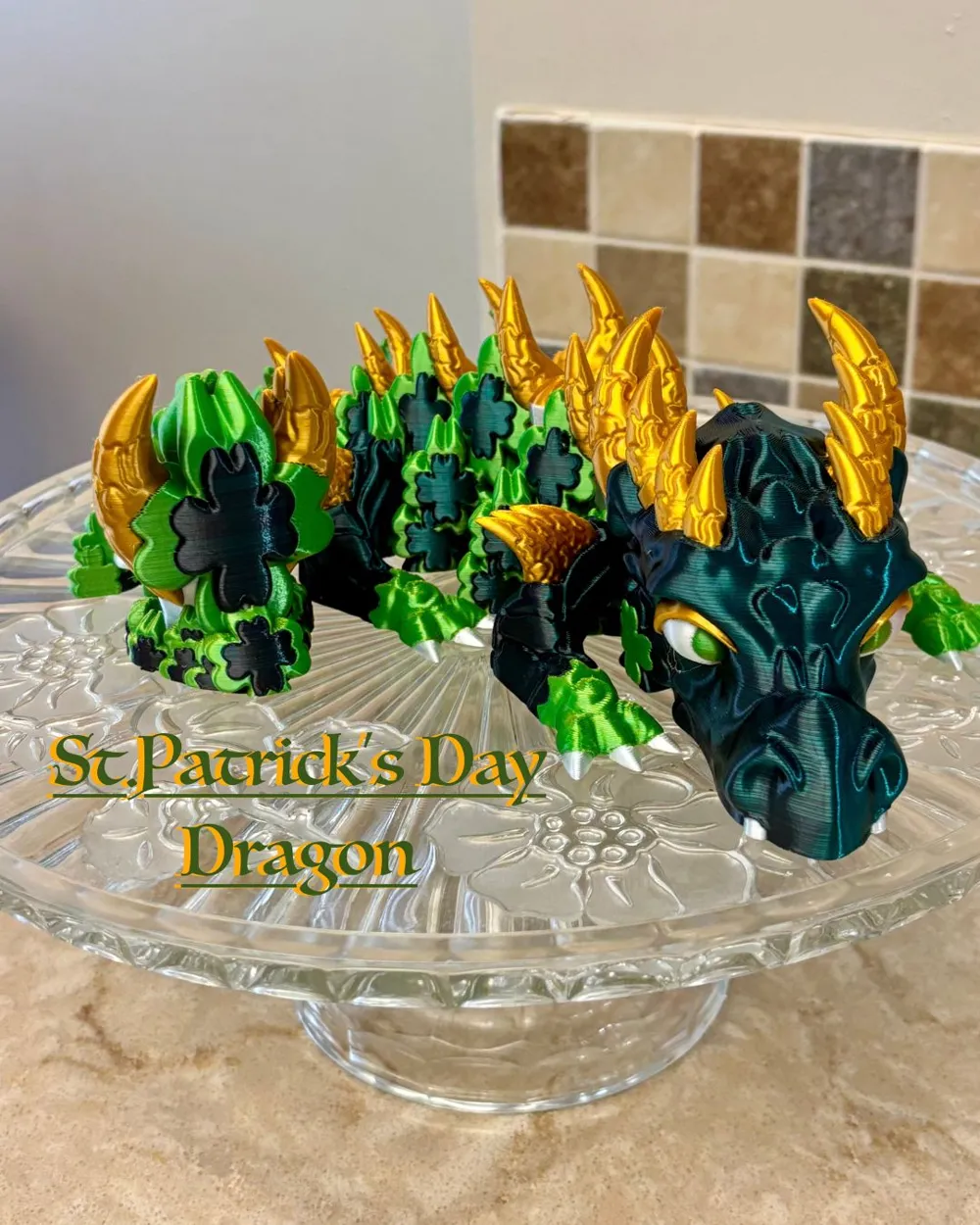 St. Patricks day dragon, articulated - Free 3D Print Model - MakerWorld