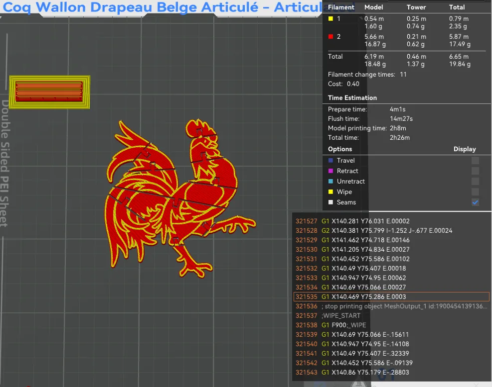 Walloon Rooster Belgian Flag Articulated by TOSHIRTCOM MakerWorld ...