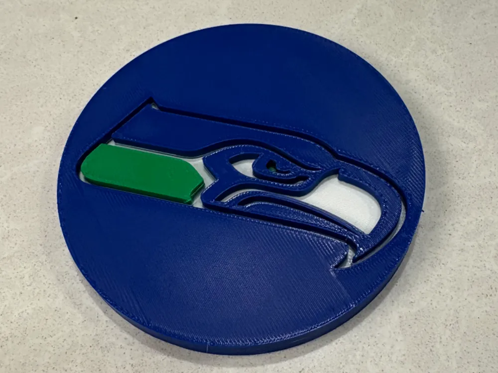 Seahawks Coaster - Free 3D Print Model - MakerWorld