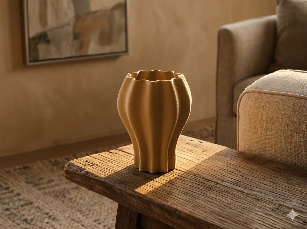 Wavespire - Modern fuzzy textured Table Vase - Free 3D Print Model ...