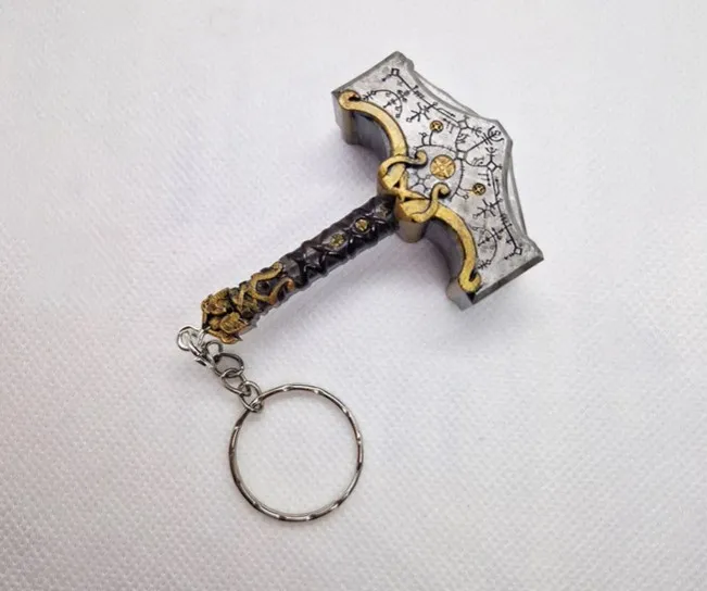 Mjolnir God of War Keychain by G.luca3dMaker MakerWorld: Download Free ...