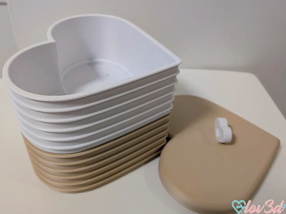 Stackable Heart Box - Jewelry & Storage - Free 3D Print Model - MakerWorld