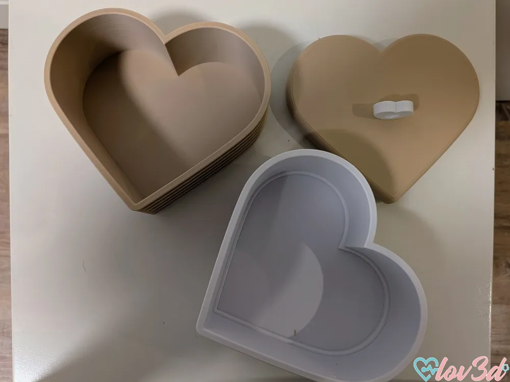 Stackable Heart Box - Jewelry & Storage - Free 3D Print Model - MakerWorld
