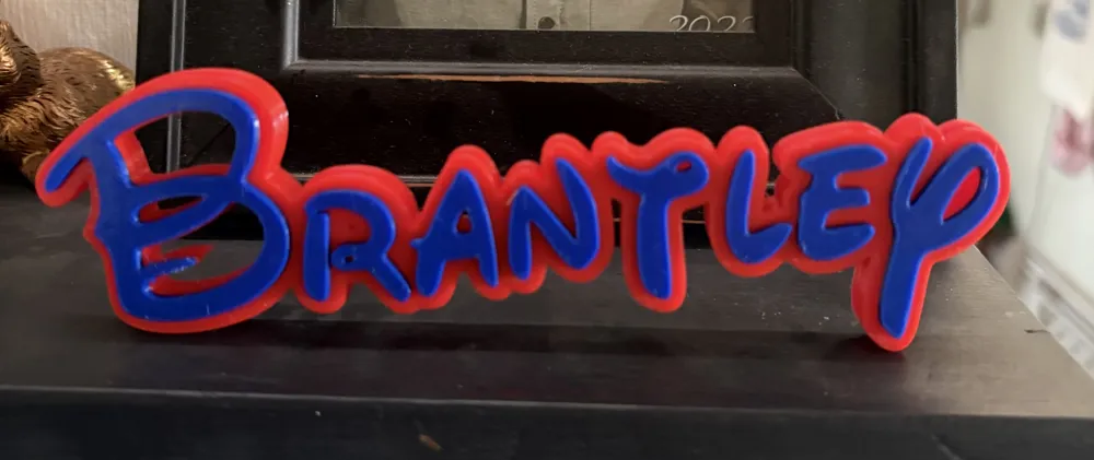 Brantley Nameplate Disney style - Free 3D Print Model - MakerWorld