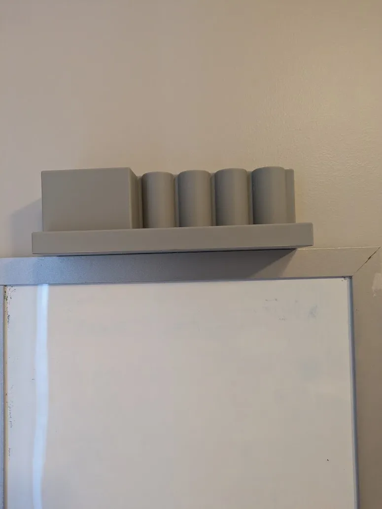 Dry erase marker holder x4 (Slide on) with tray - Free 3D Print Model ...