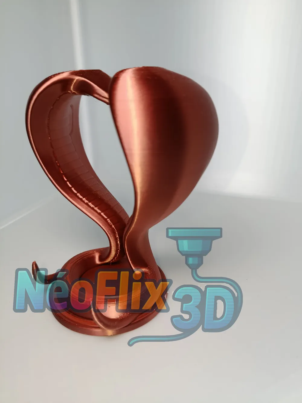 Loving Cobras - 3D Heart Sculpture - Free 3D Print Model - MakerWorld