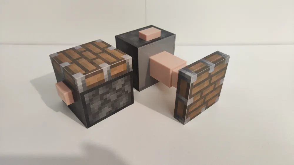 MInecraft piston with a button by (≖ ≖) MakerWorld: Download Free 3D Models