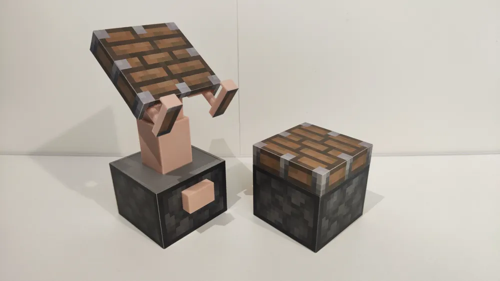 MInecraft piston with a button by (≖ ≖) MakerWorld: Download Free 3D Models