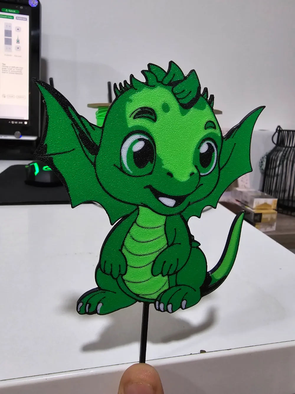 Green Dragon cake topper by 3Devil - MakerWorld