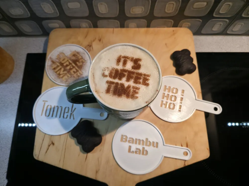 Customizable Coffee stencil - Free 3D Print Model - MakerWorld