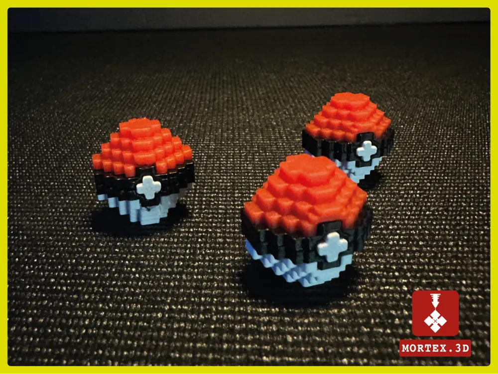 Pixel Pokeball by Mortex.3d MakerWorld: Download Free 3D Models