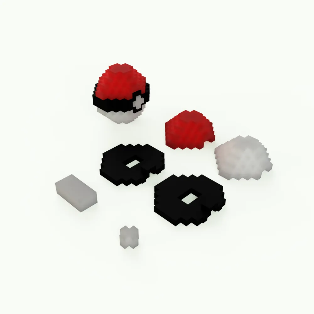 Pixel Pokeball by Mortex.3d MakerWorld: Download Free 3D Models