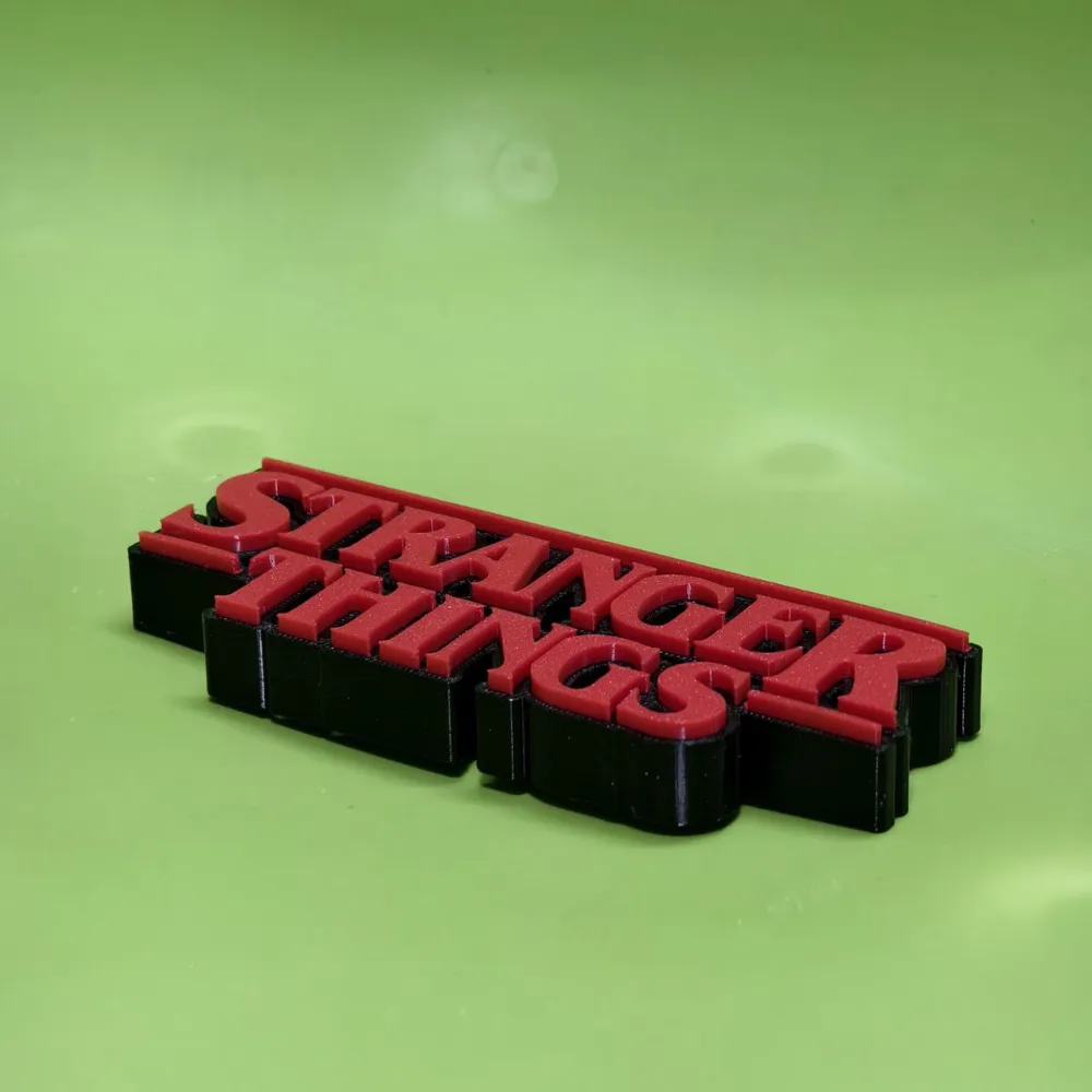 Retro Desk Decor Stranger Things Logo - Free 3D Print Model - MakerWorld