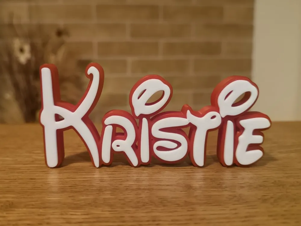 Kristie Name Disney Font - Free 3D Print Model - MakerWorld