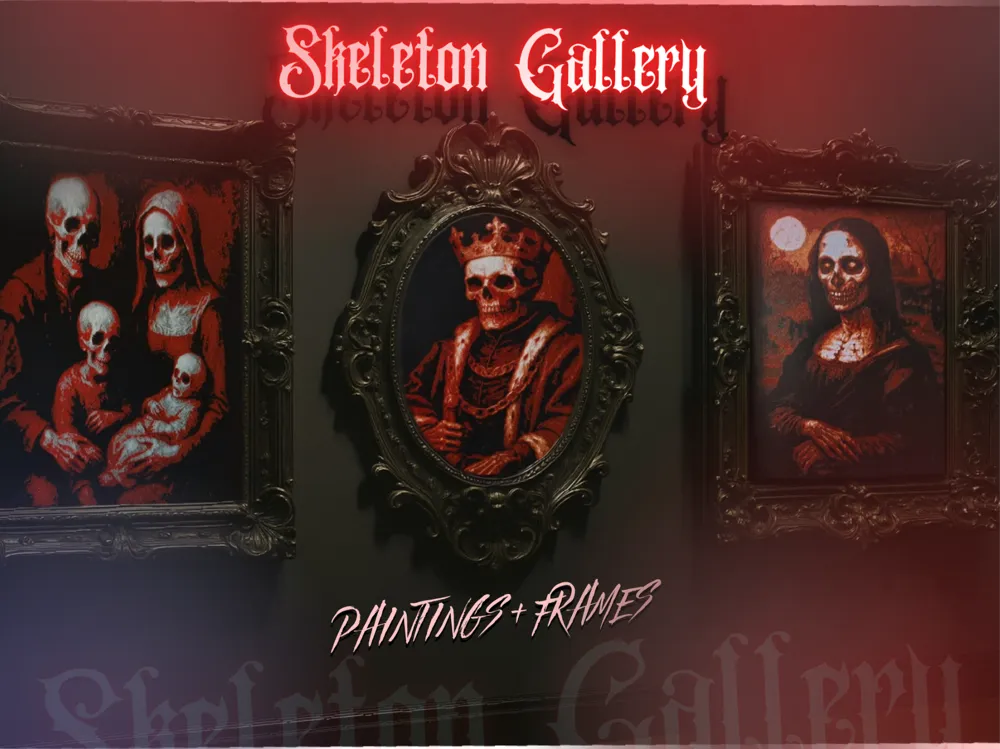 Skeleton Gallery – Halloween Baroque Frames by Quickers MakerWorld: Download Free 3D Models