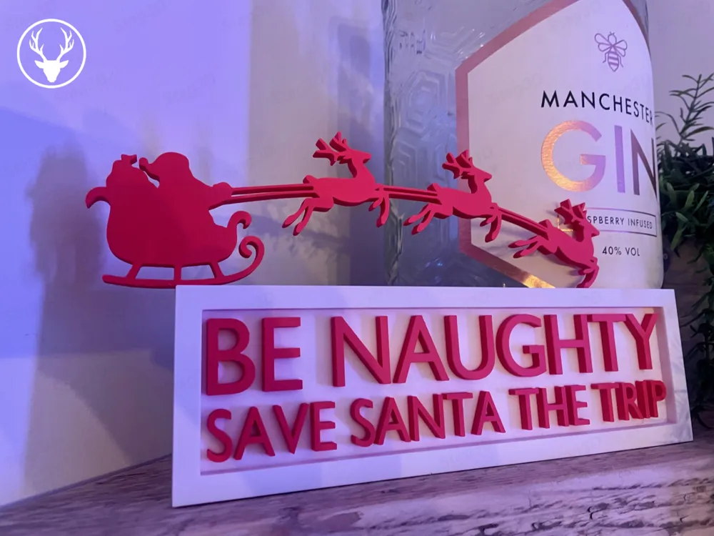 Santa Sign Christmas Decoration by Stag 3D - MakerWorld