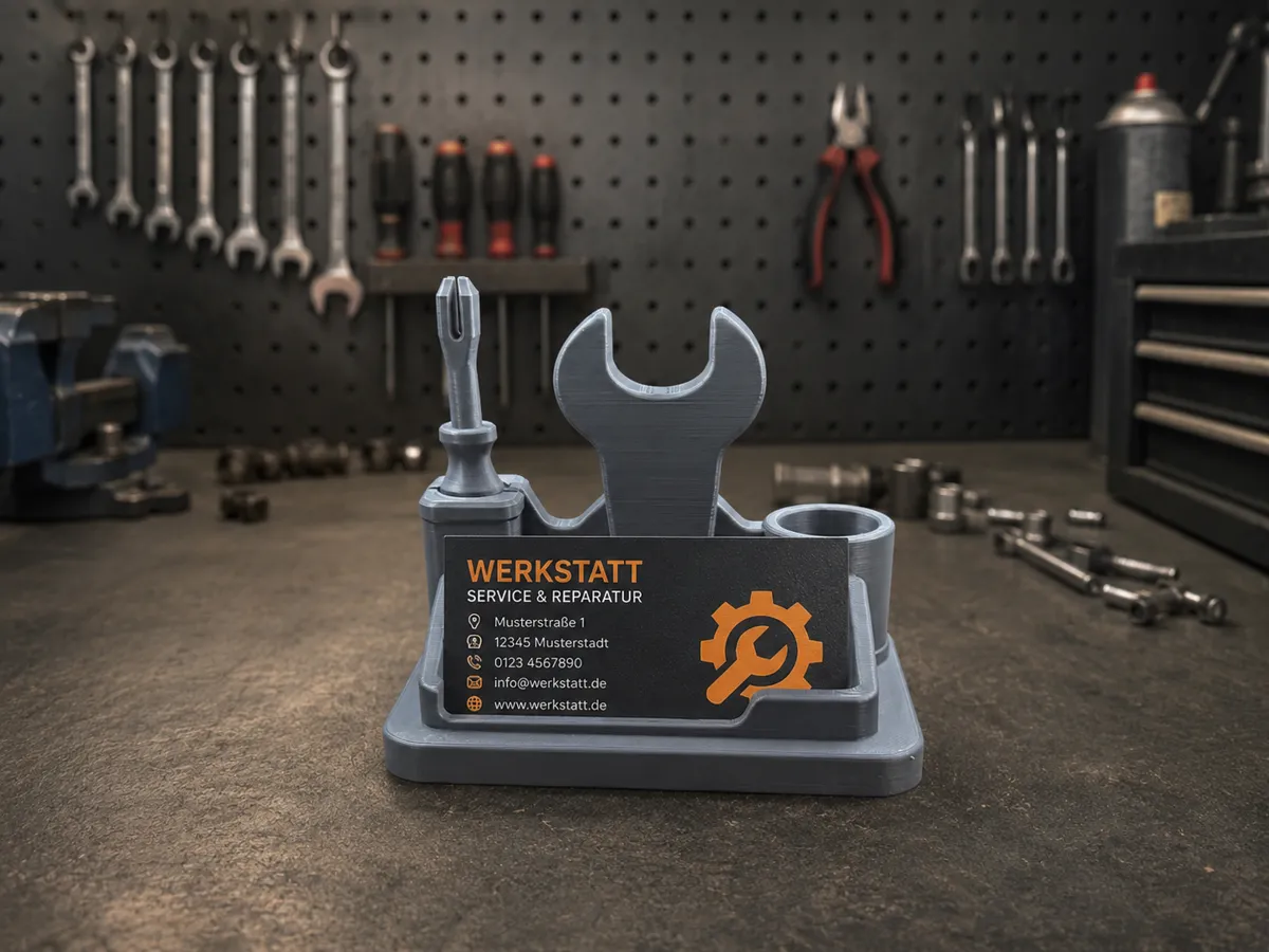 Workshop Business Card Holder with Tool Design - Free 3D Print Model ...