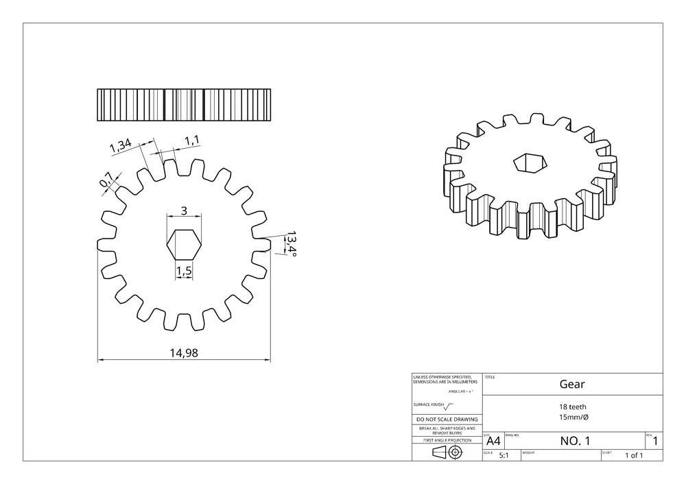 18-Tooth Gear – 15 mm Diameter by 3D Quack MakerWorld: Download Free 3D ...
