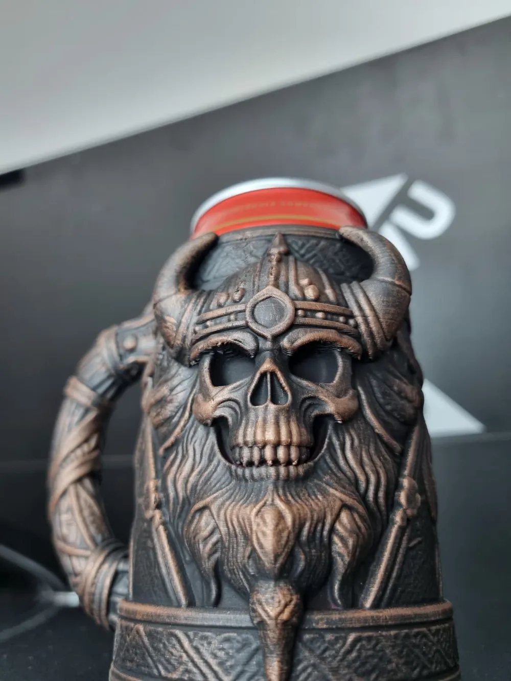 Viking Skull Can Holder - Free 3D Print Model - MakerWorld