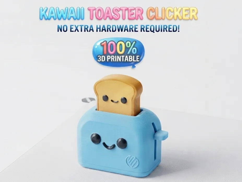 Mini toy fidget- cute toaster shaped - Free 3D Print Model - MakerWorld