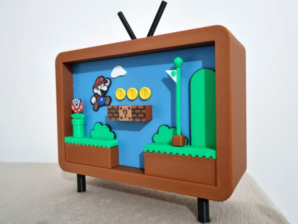 Super Mario Bros Level 2 / Retro Television - Free 3D Print Model ...