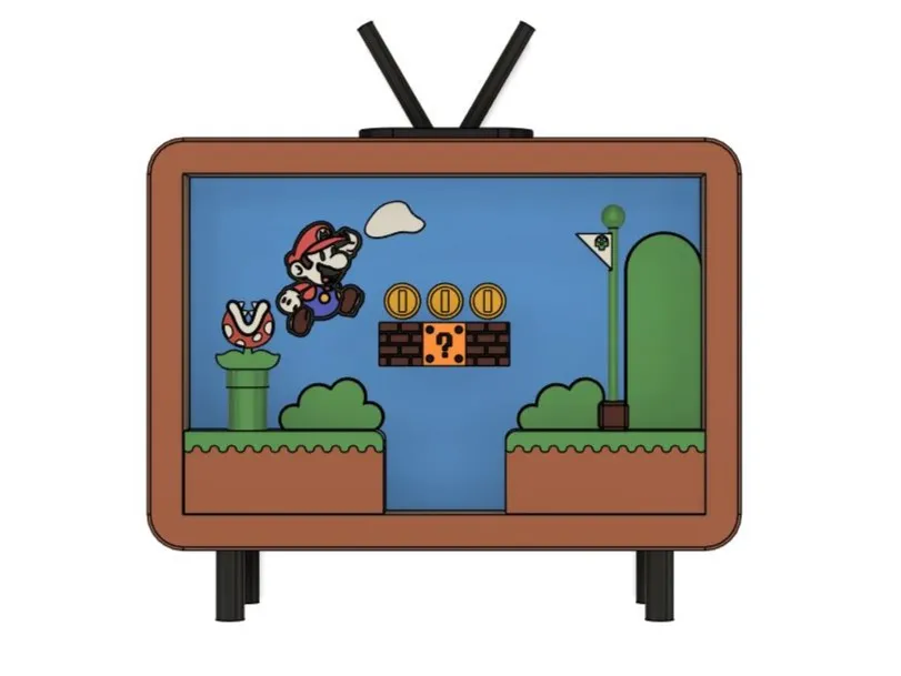 Super Mario Bros Level 2 / Retro Television - Free 3D Print Model ...