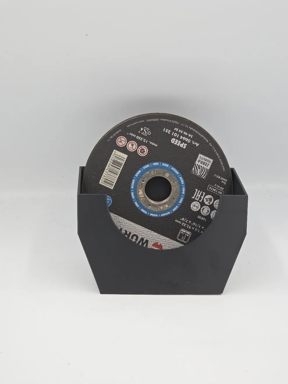Grinding disc organizer, 125mm wallmounted - Free 3D Print Model ...