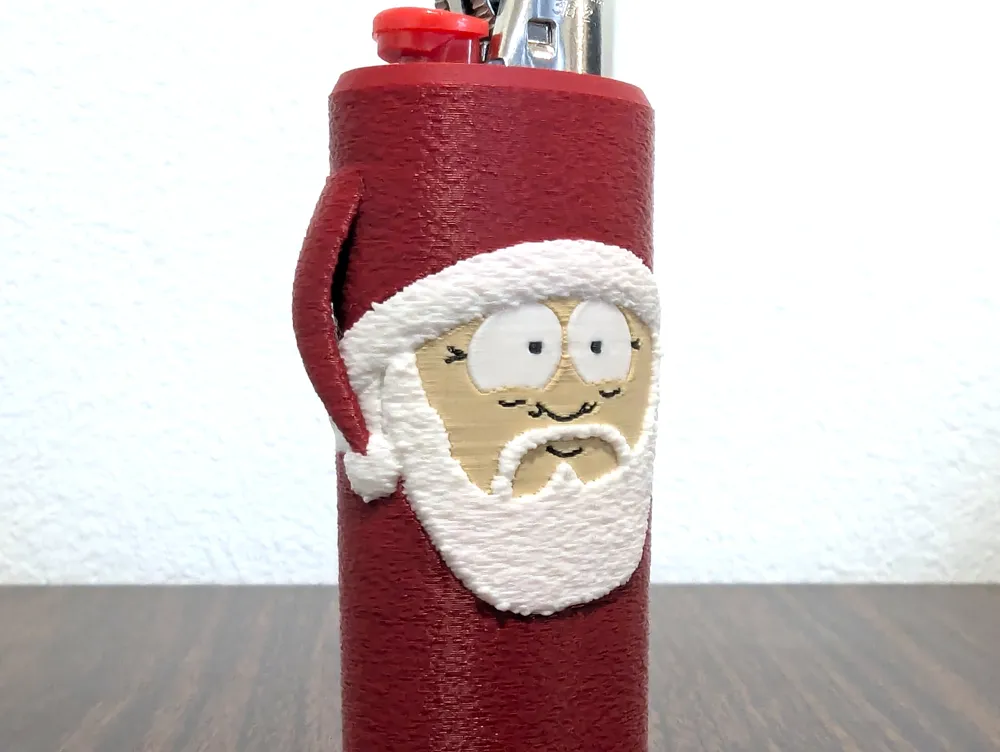 Christmas Santa Bic Lighter Sleeve - Free 3D Print Model - MakerWorld