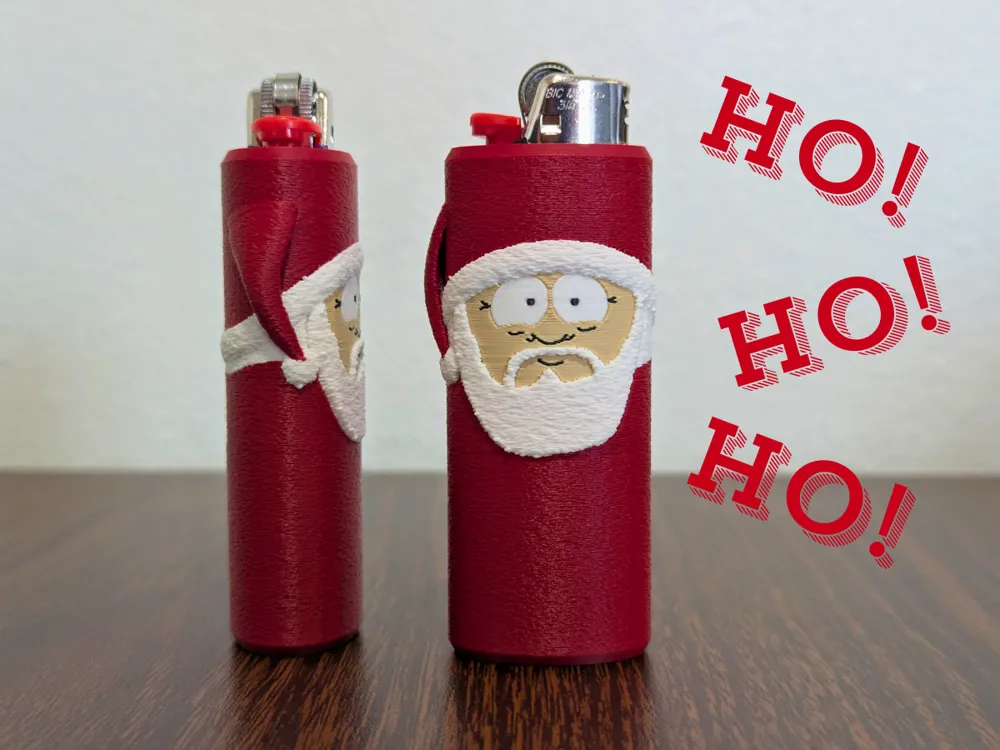 Christmas Santa Bic Lighter Sleeve - Free 3D Print Model - MakerWorld
