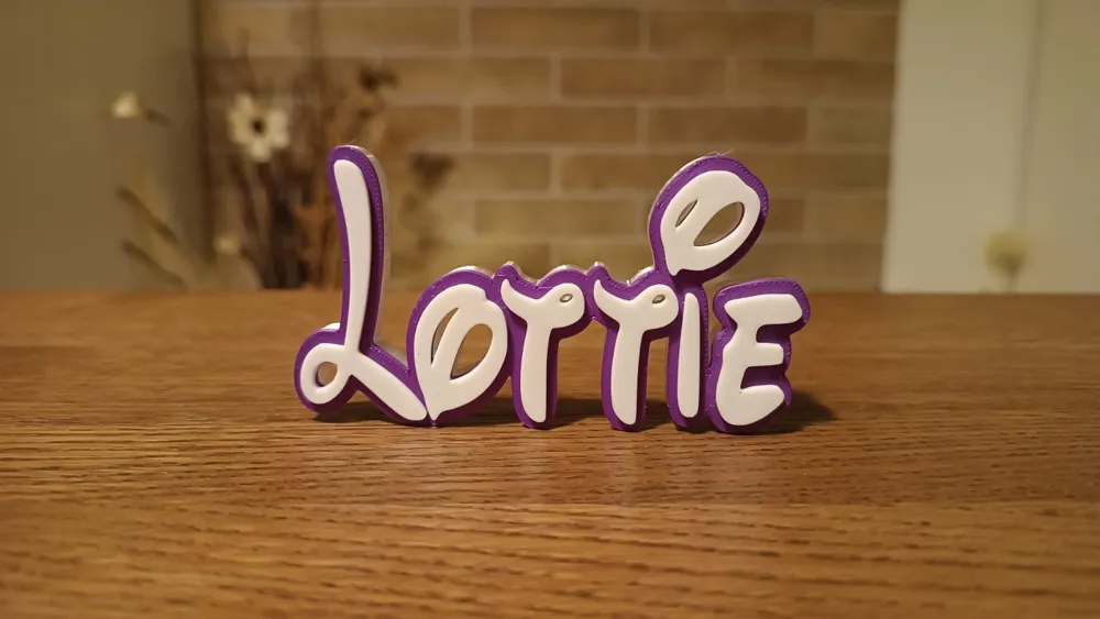 Disney Name Sign Lottie Kid Room Wall Decor Tag - Free 3D Print Model ...