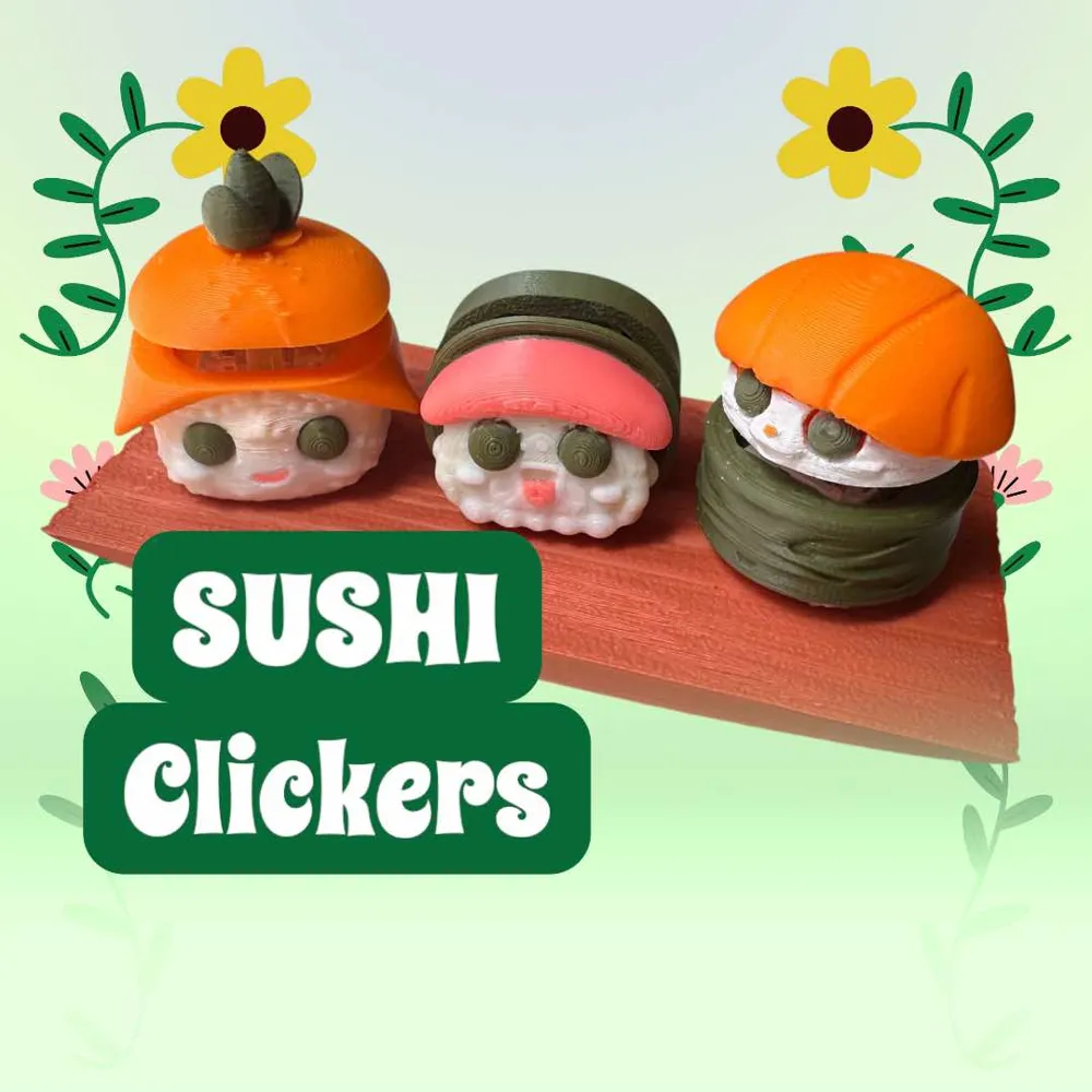Sushi Fidget Clickers - Free 3D Print Model - MakerWorld