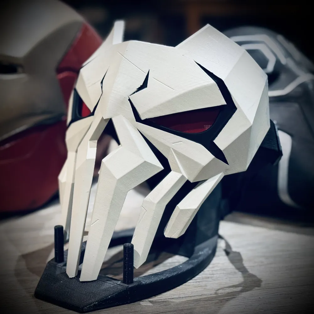 Máscara inspirada no visual do Justiceiro 2099 do jogo Marvel Rivals ...