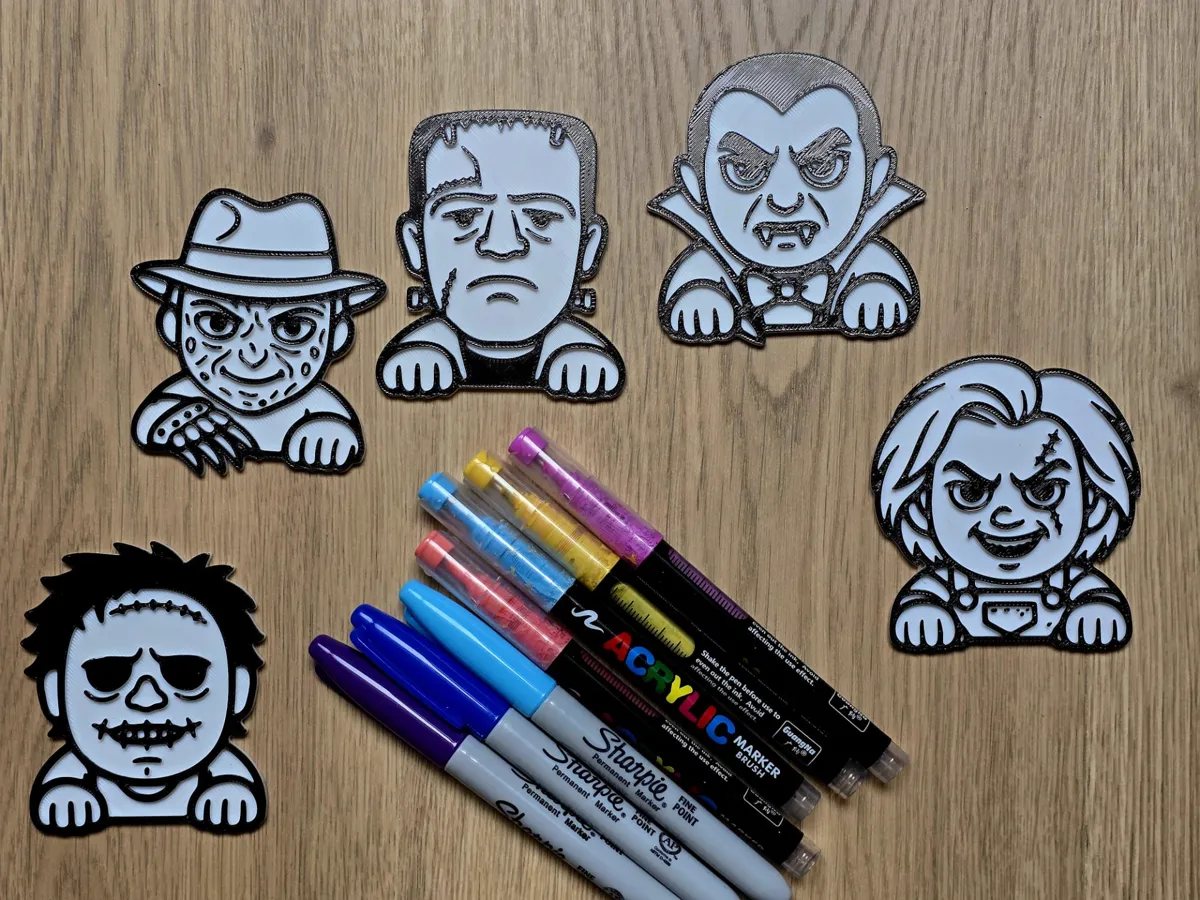 Halloween Coloring Craft Pack 1 - Free 3D Print Model - MakerWorld