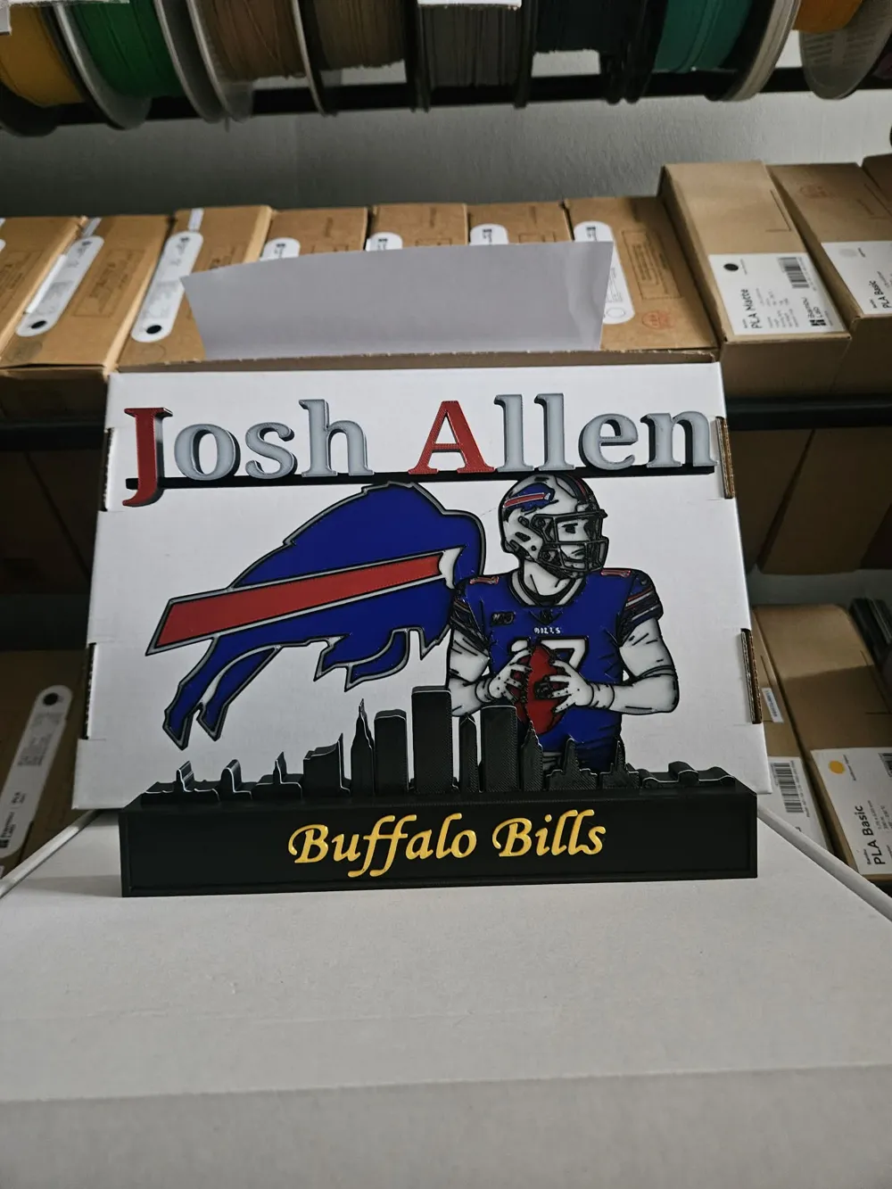 Buffalo Bills Josh Allen Display Buffalo skyline! - Free 3D Print Model ...
