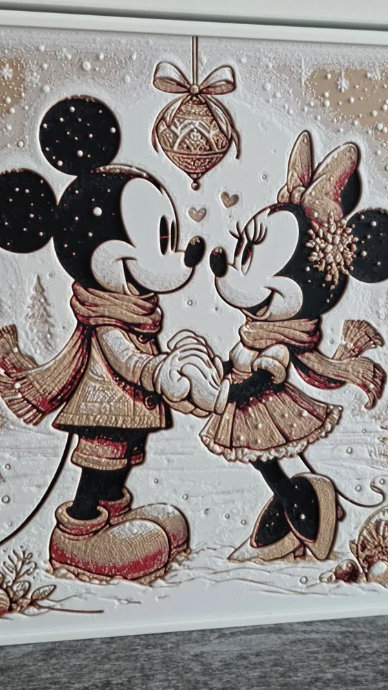 Disney Mickey & Minnie Mouse Christmas Hueforge - Free 3D Print Model ...