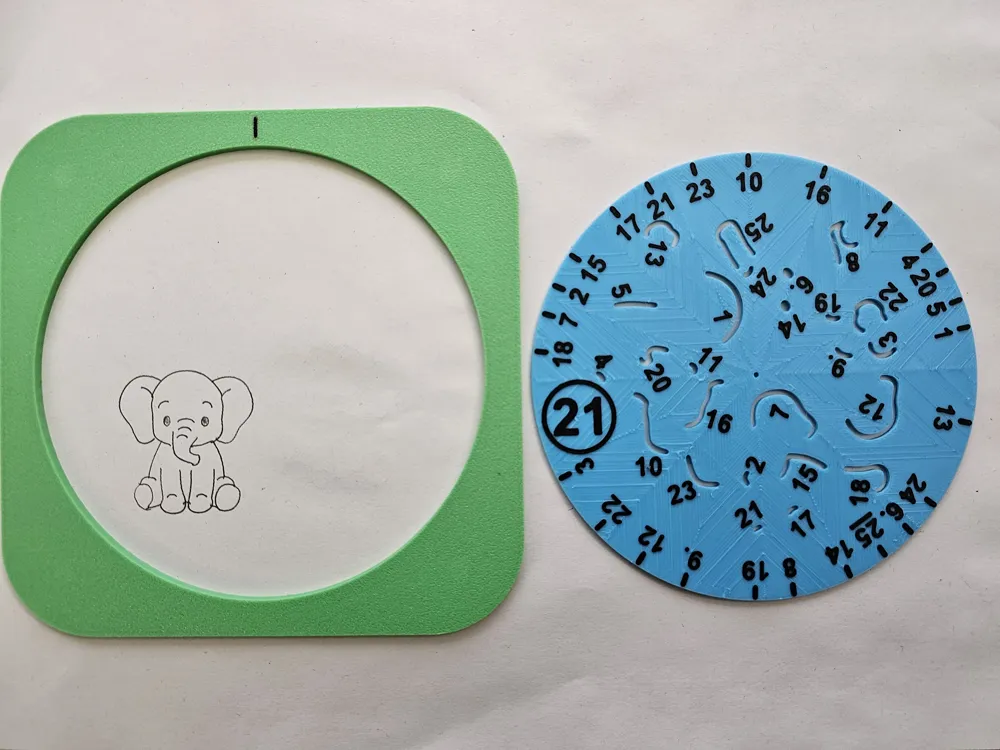 Twist Art 21 Elephant - Rotary Drawing Stencil - Free 3D Print Model ...