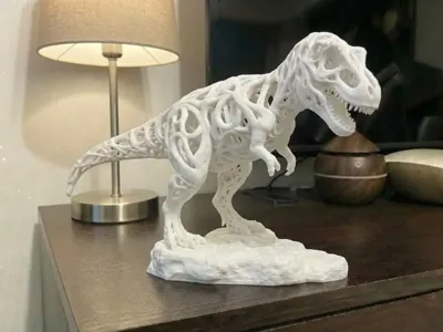 Voronoi-style T-Rex dinosaur - Free 3D Print Model - MakerWorld
