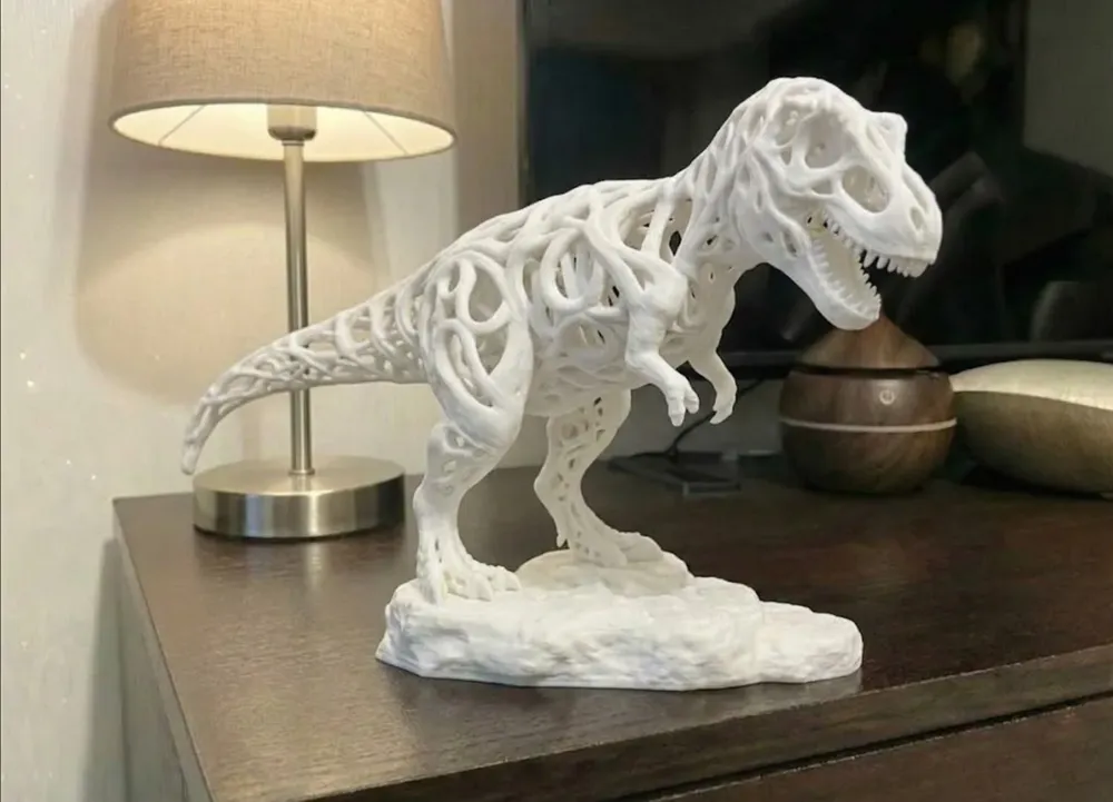 Voronoi-style T-Rex dinosaur - Free 3D Print Model - MakerWorld