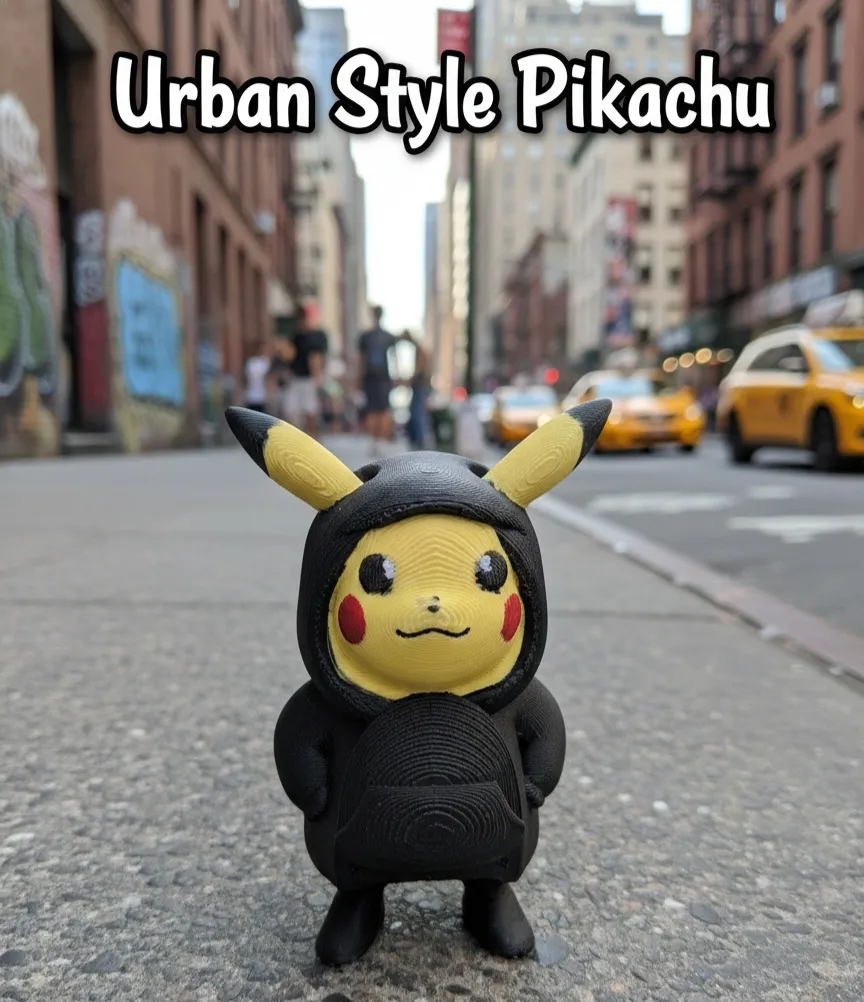 Urban Style Pokemon Pikachu Minimal Design street - Free 3D Print Model ...