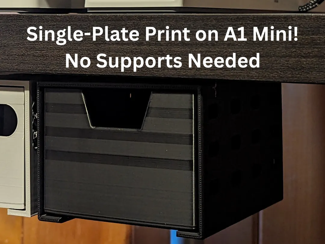Under Desk Drawer (Single Plate Print) - Free 3D Print Model - MakerWorld