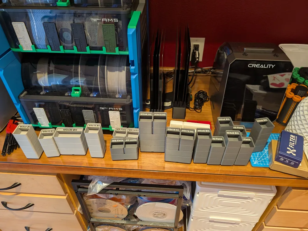 Gridfinity M2-M5 Stackable Fastener Bins by Kernel Spike MakerWorld ...