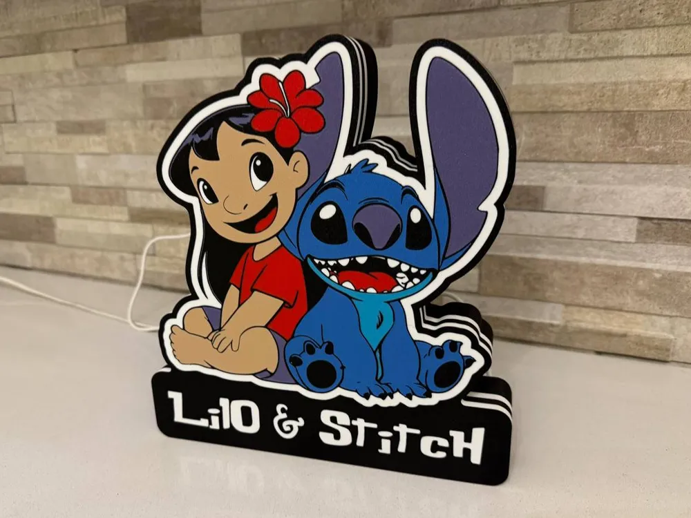 Lilo and Stitch Lightbox Customizable Name by Love Print 3D MakerWorld ...