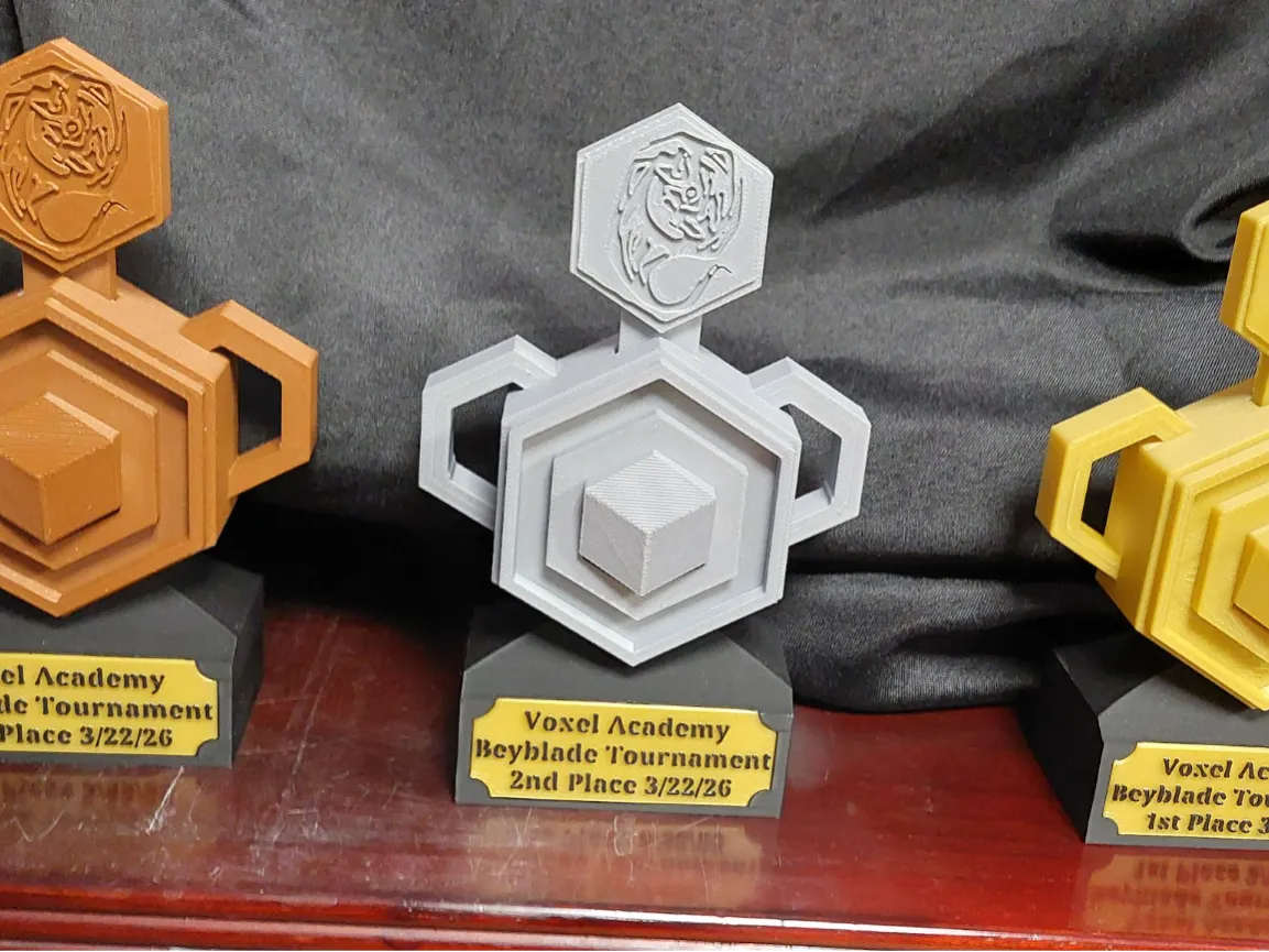 Voxel Academy Beyblade Tournament Trophy - Free 3D Print Model - MakerWorld