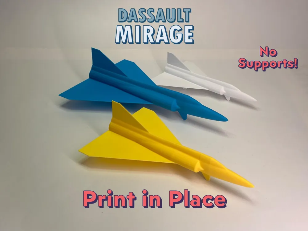 Dassault Mirage Fighter Jet - Print in Place 战斗机 by PaperPlaneLab ...