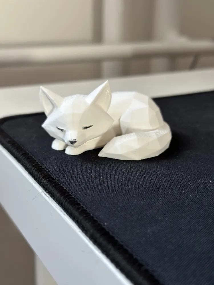 Cute Low Poly Sleeping Arctic Fox - Free 3D Print Model - MakerWorld