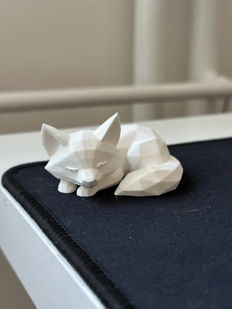 Cute Low Poly Sleeping Arctic Fox - Free 3D Print Model - MakerWorld