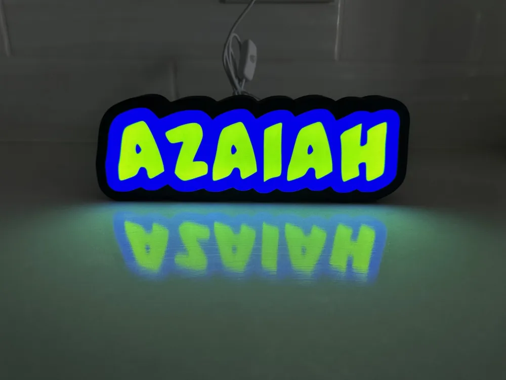 Azaiah Name Light Box by DylansLightBoxes - MakerWorld