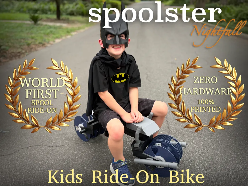 Spoolster Nightfall — Ride-On Kids Spool Bike - Free 3D Print Model ...