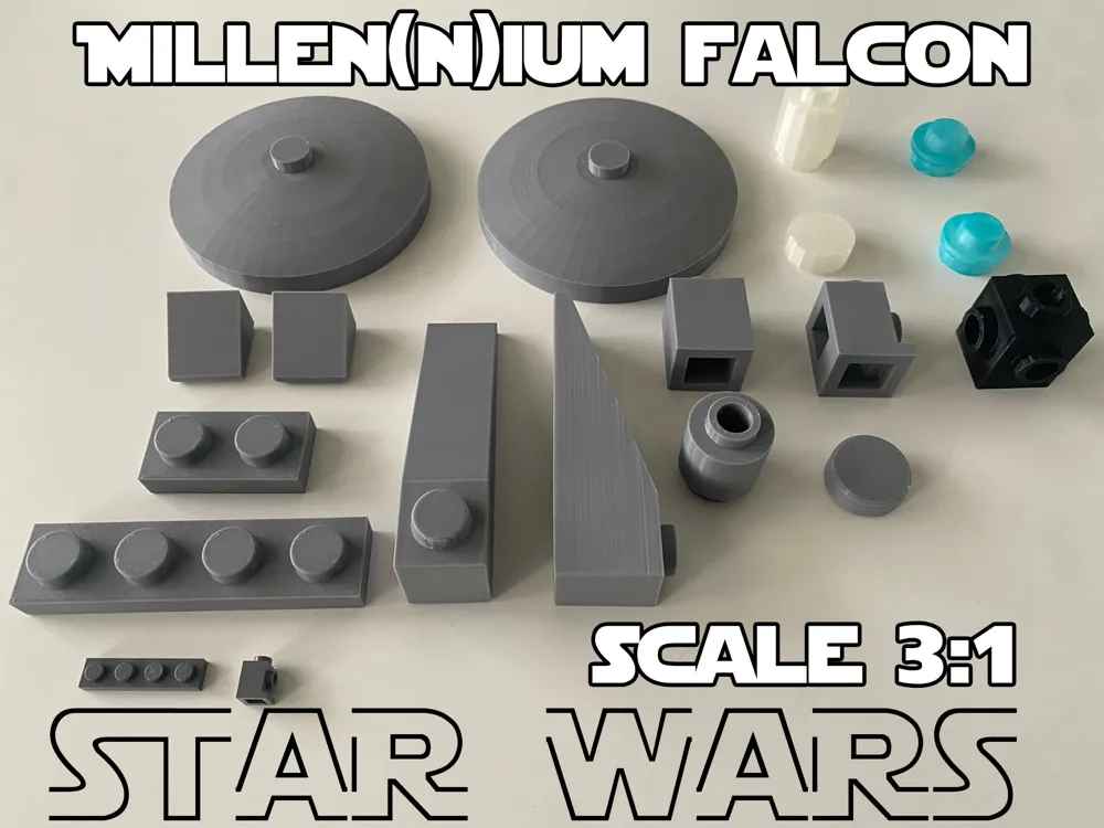 Millennium Falcon Brick 3:1 Scale by Lobotomy - MakerWorld